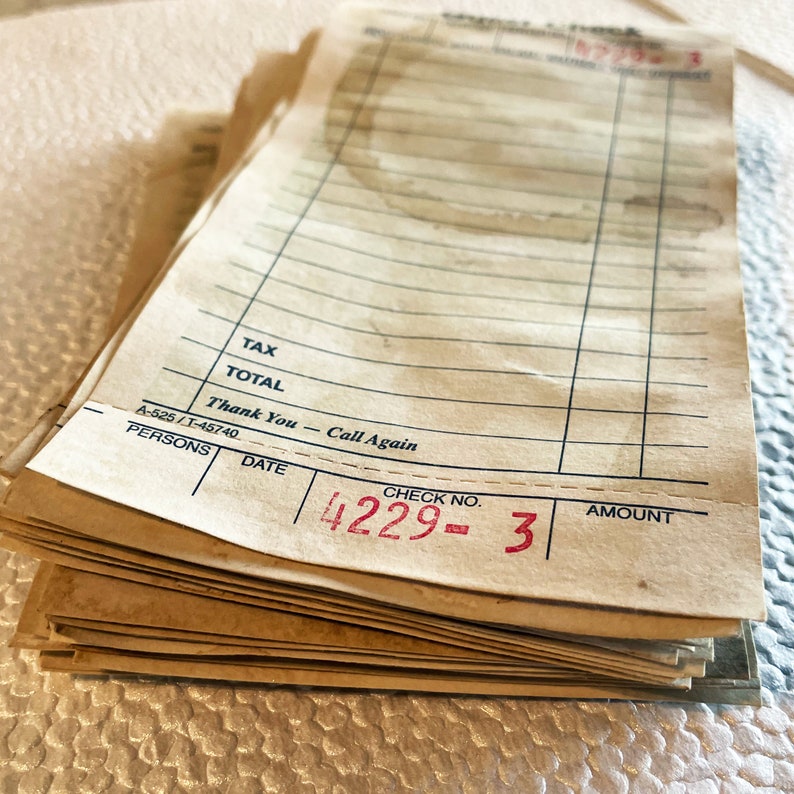 Coffee Stained Guest Checks/ Grungy / Junk Journal Supplies / Coffee ...