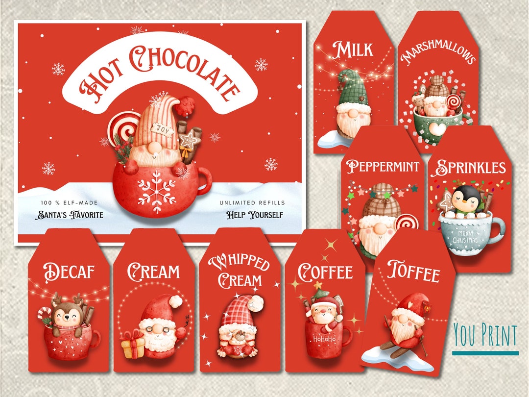 Hot Chocolate Bar for Christmas Party - Hot Chocolate Sign - Christmas ...
