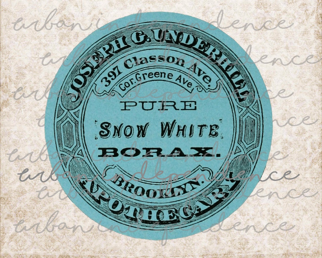 Antique Pure Snow White Borax Label Digital Download Printable - Etsy