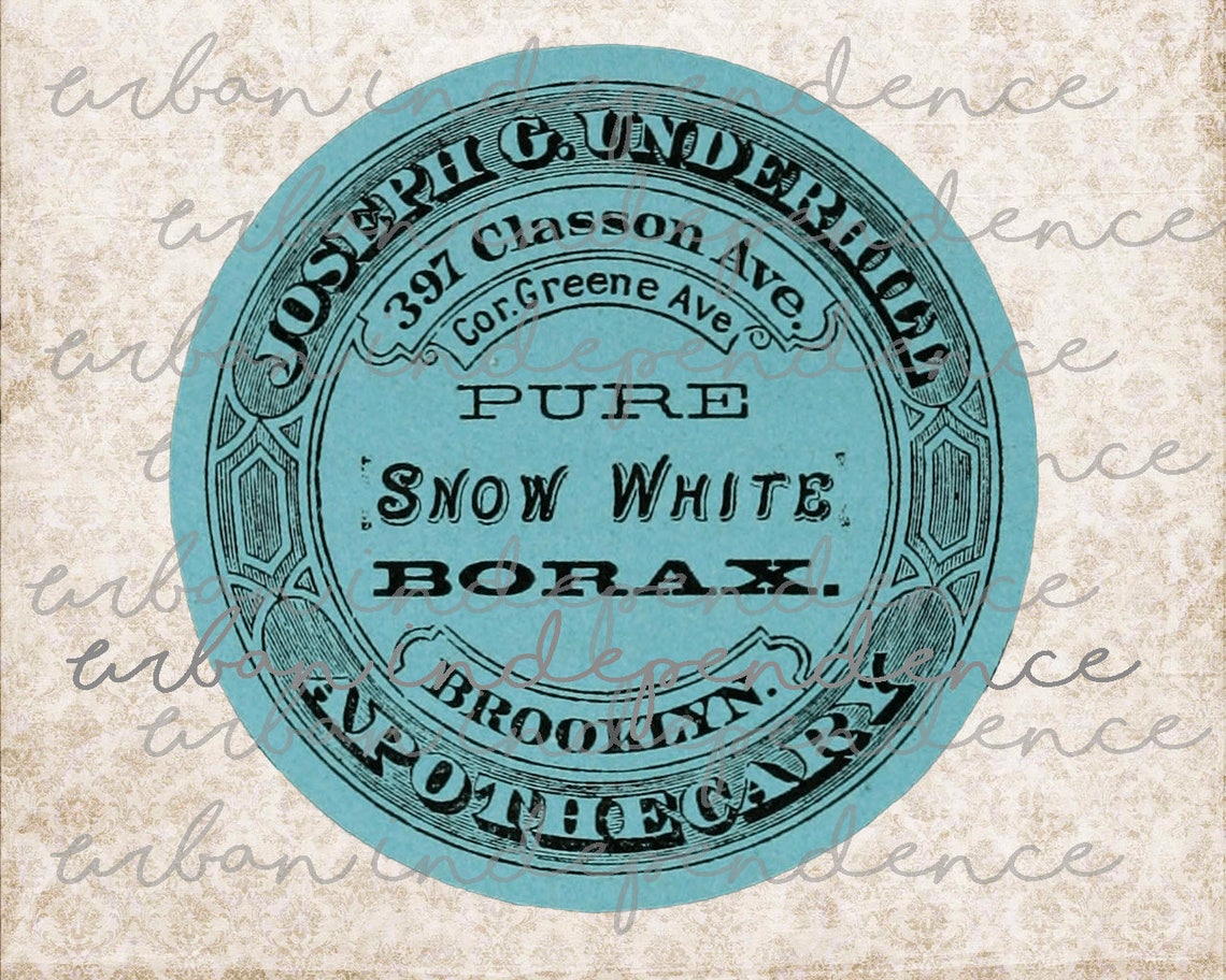 Antique Pure Snow White Borax Label Digital Download Printable - Etsy
