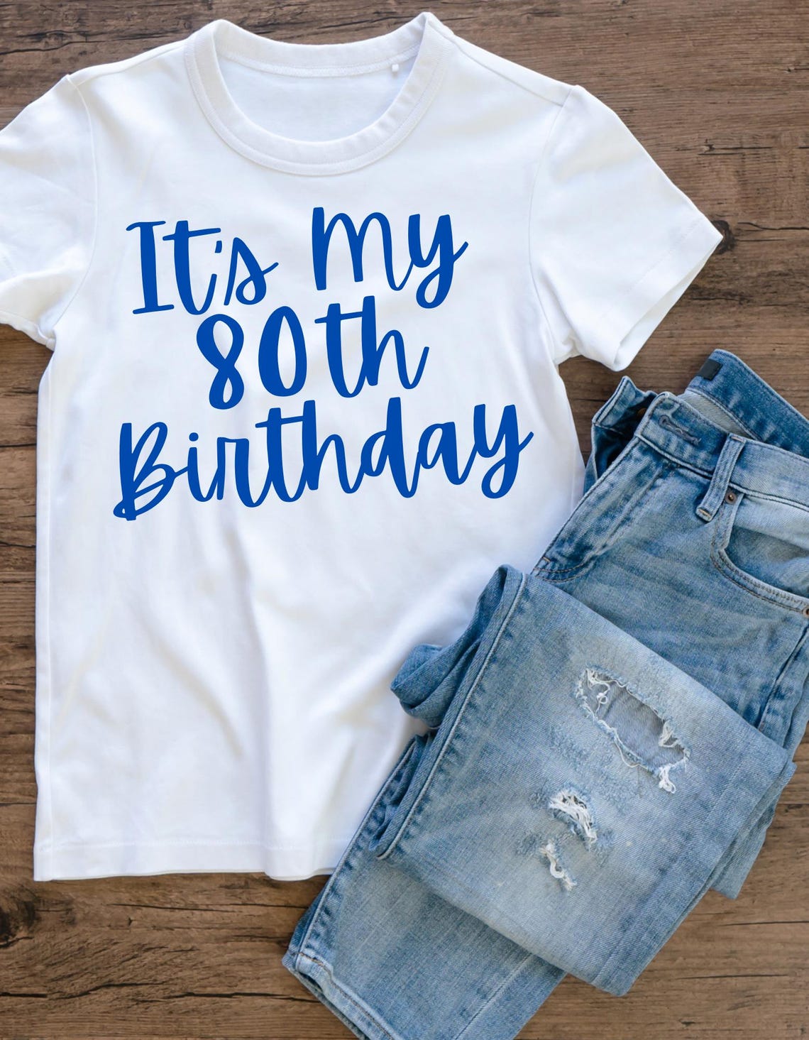 Blue Text, It's My Birthday, Custom T-shirt With Your Text, Any Text ...