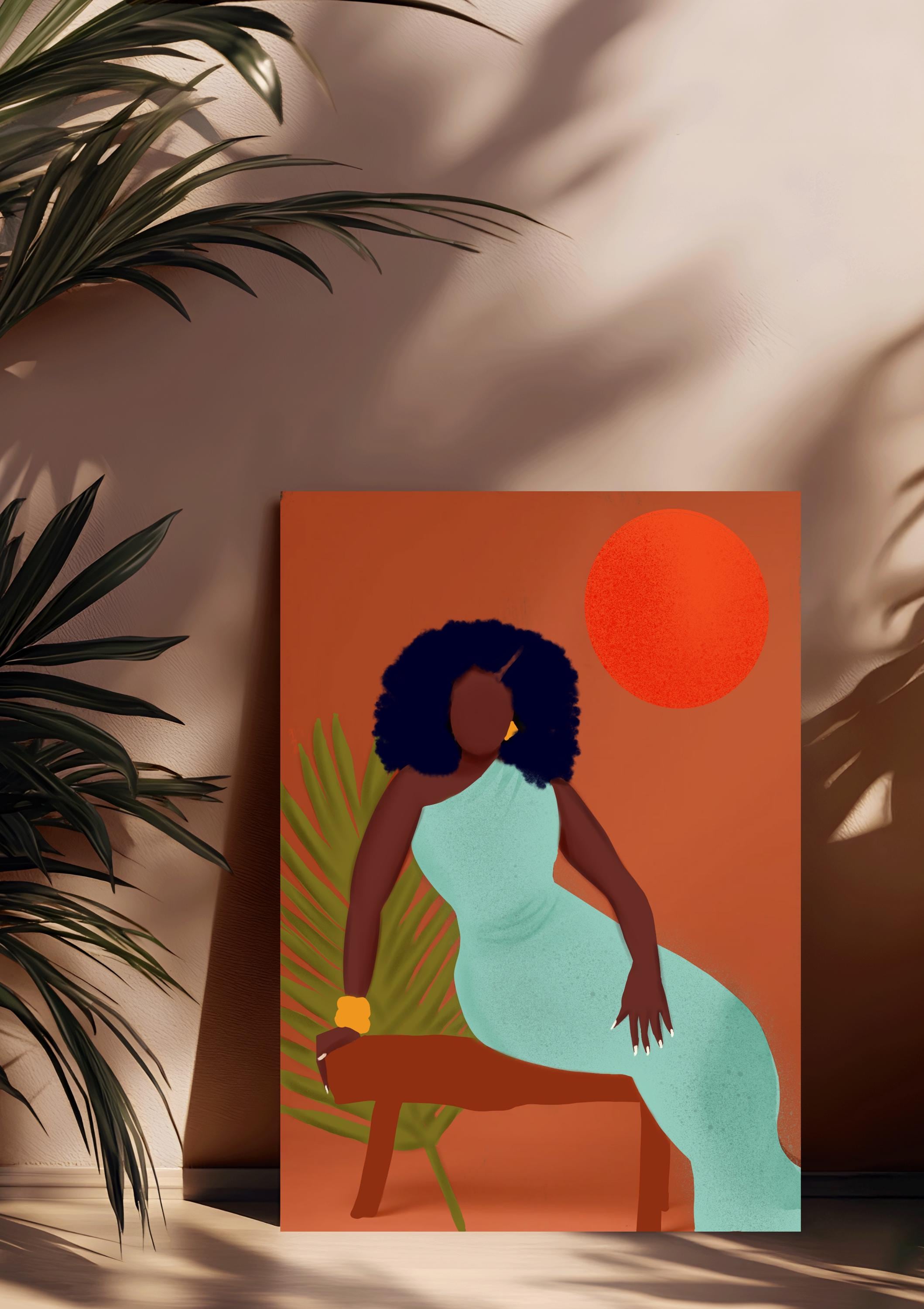 Black Woman Bohoo Art Print|afrocentric Digital Poster for Living Room ...