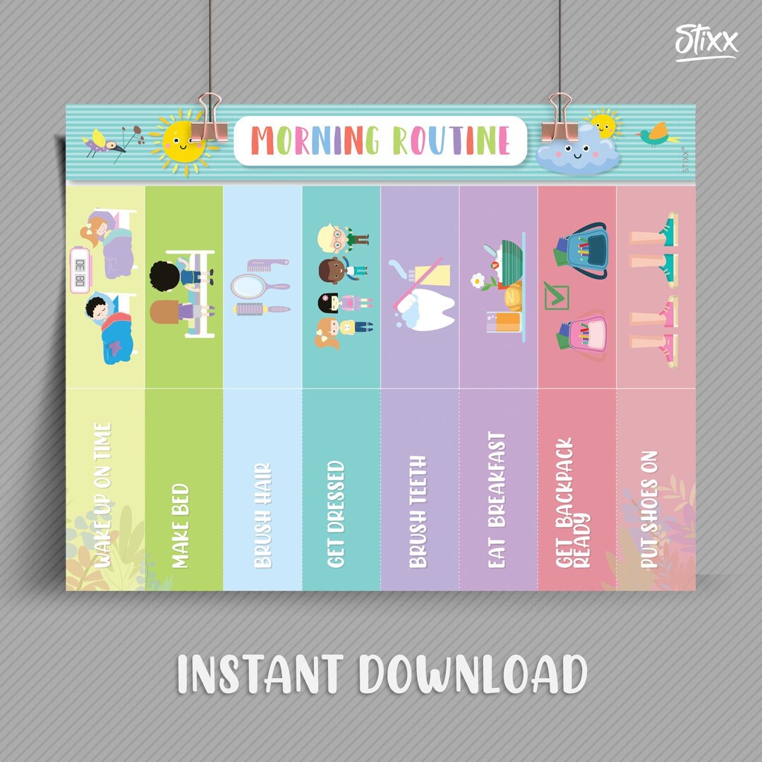 Morning Routine Flip Chart: Daily Chores for Kids (printable PDF ...