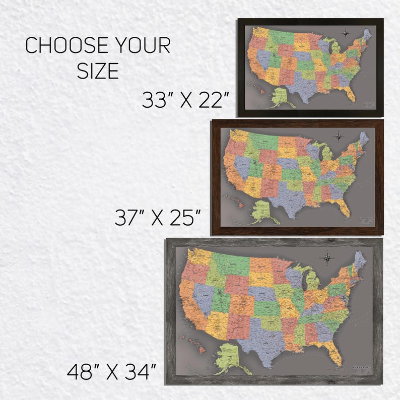 Custom Magnetic Travel Map | World Map | Framed | Personalized Name and ...