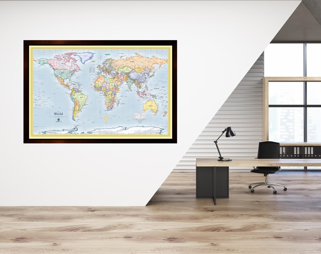 Custom Magnetic Travel Map | World Map | Framed | Personalized Name and ...