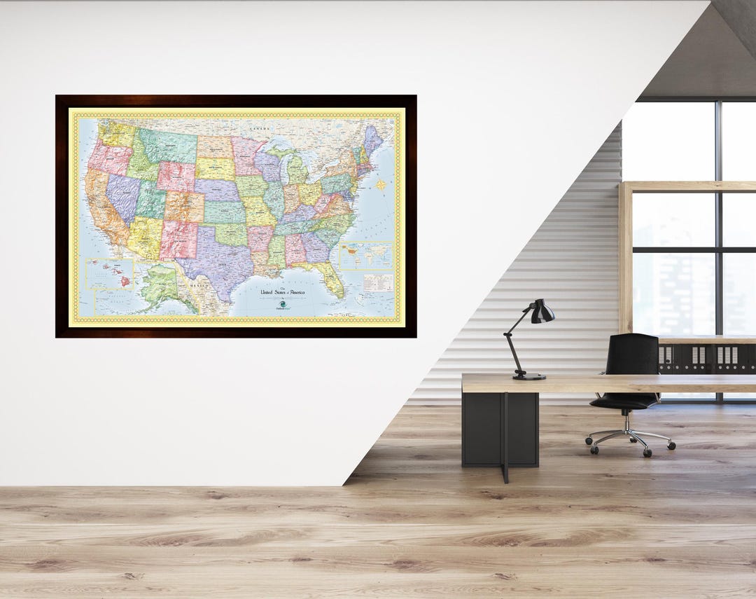 Custom Magnetic Travel Map | USA Map | Framed | Personalized Name and ...