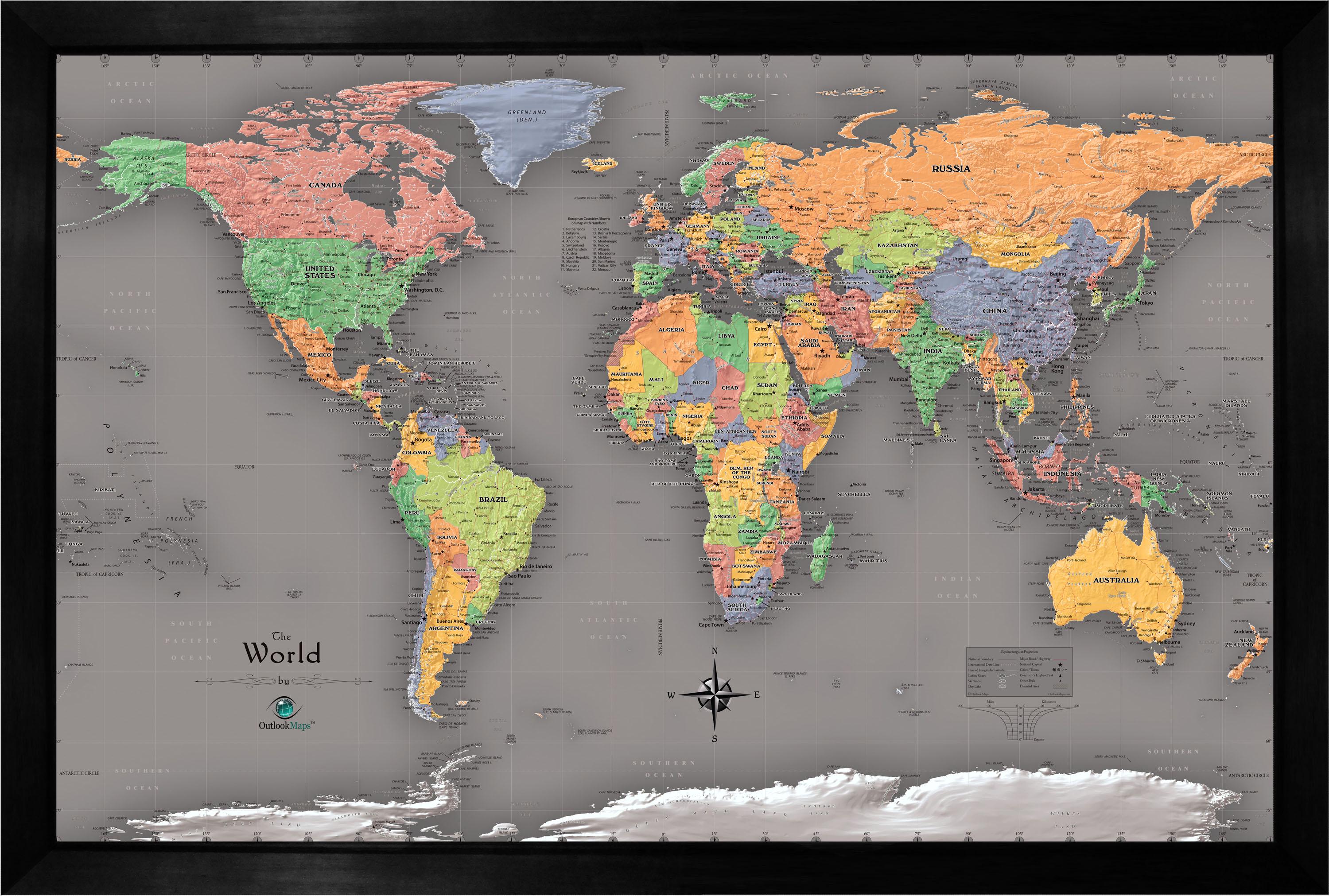 Custom Magnetic Travel Map | World Map | Framed | Personalized Name and ...