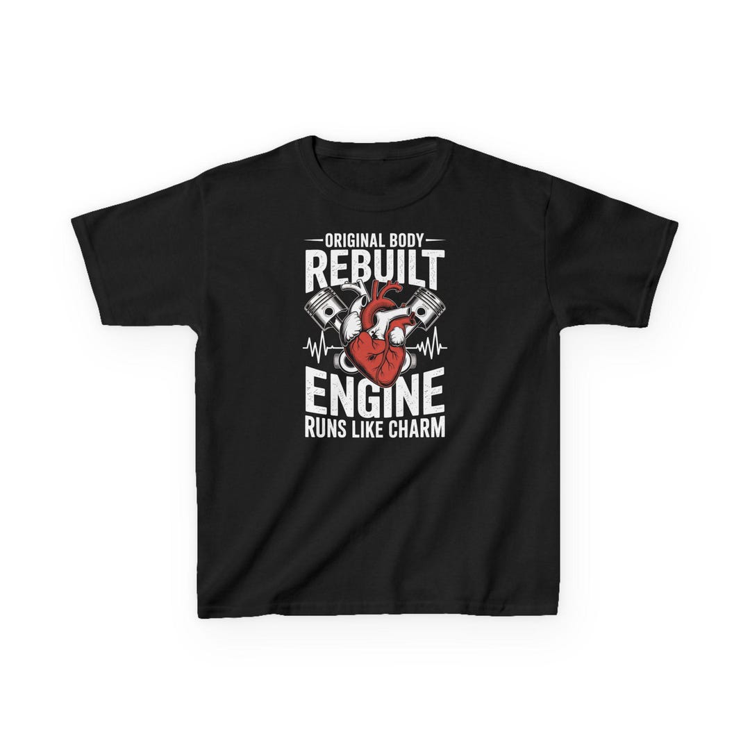 Rebuilt Engine Heart Surgery Survivor Kids Shirt, Funny Bypass Surgery ...
