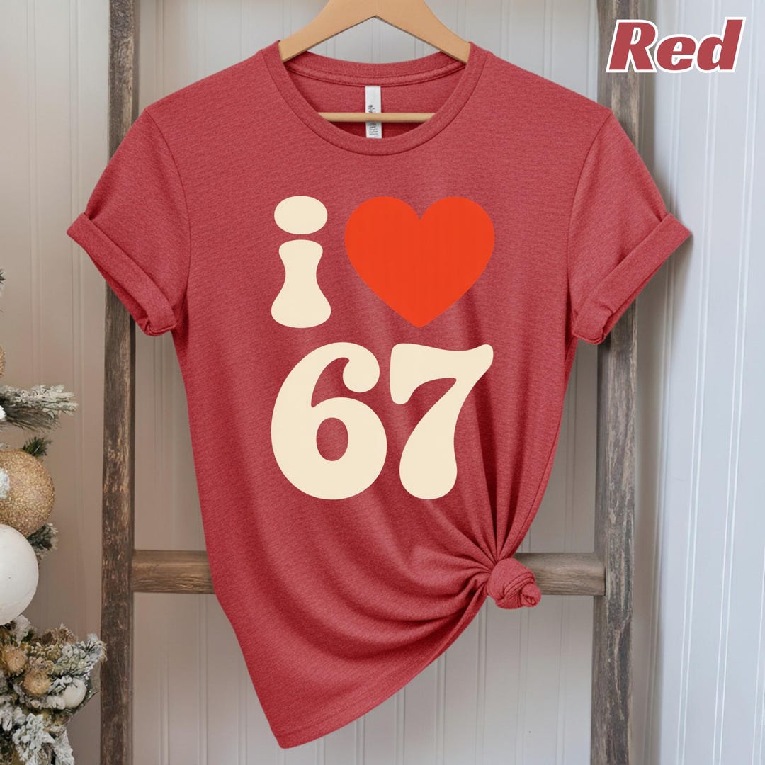 I Love 67 T-shirt, 67th Birthday Gift, Vintage 1967 Tee, Born in 1967 ...