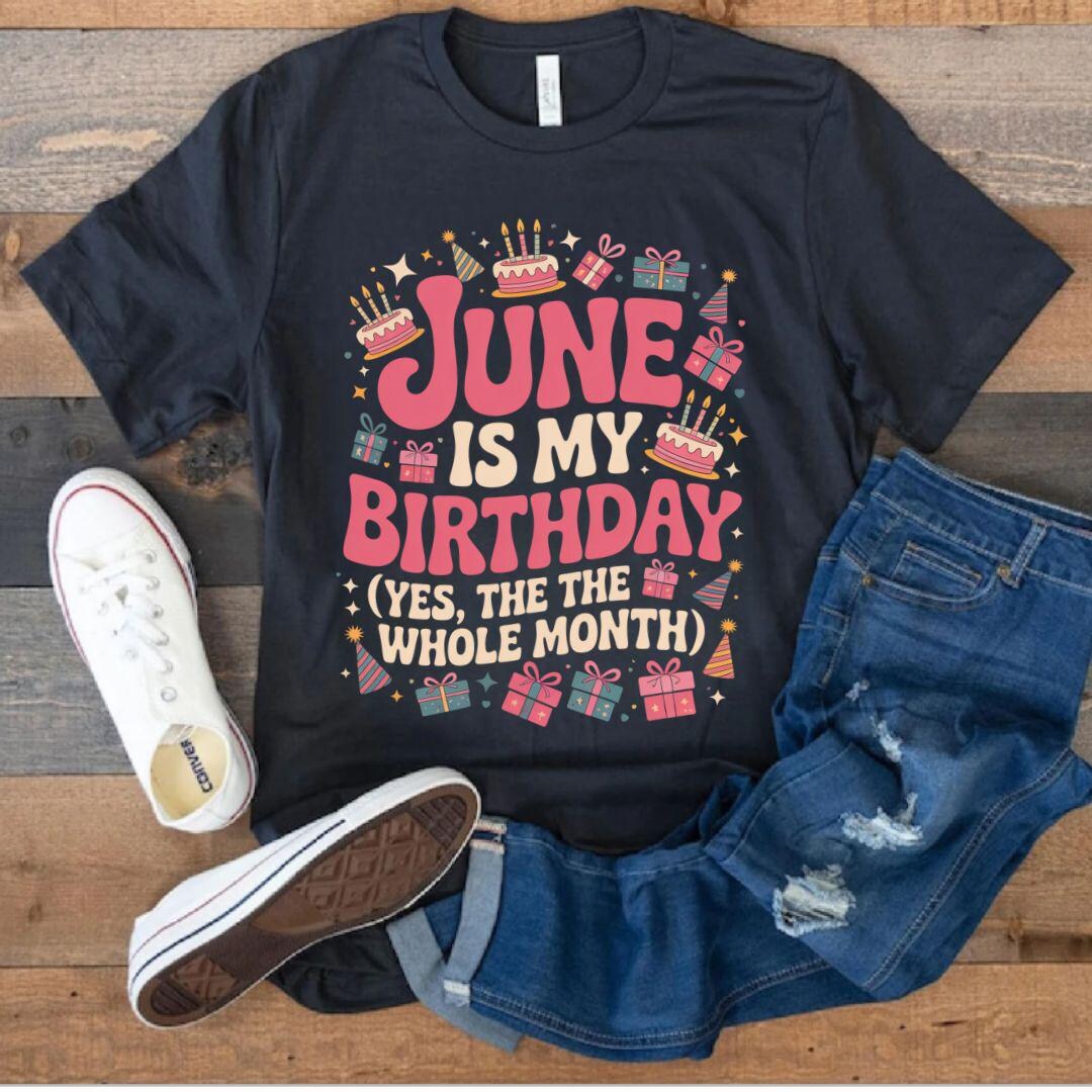 June is My Birthday Shirt Funny June Queen Tee for Women Men, June ...