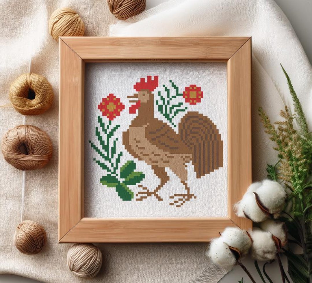 Classic Rooster Cross Stitch Pattern, Beginner & Pattern Keeper ...