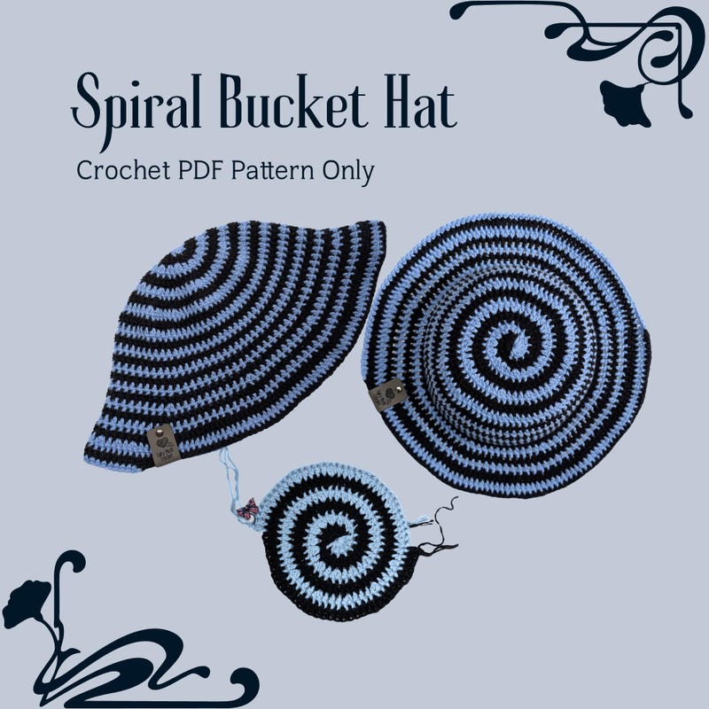 Crochet Spiral Bucket Hat - Etsy