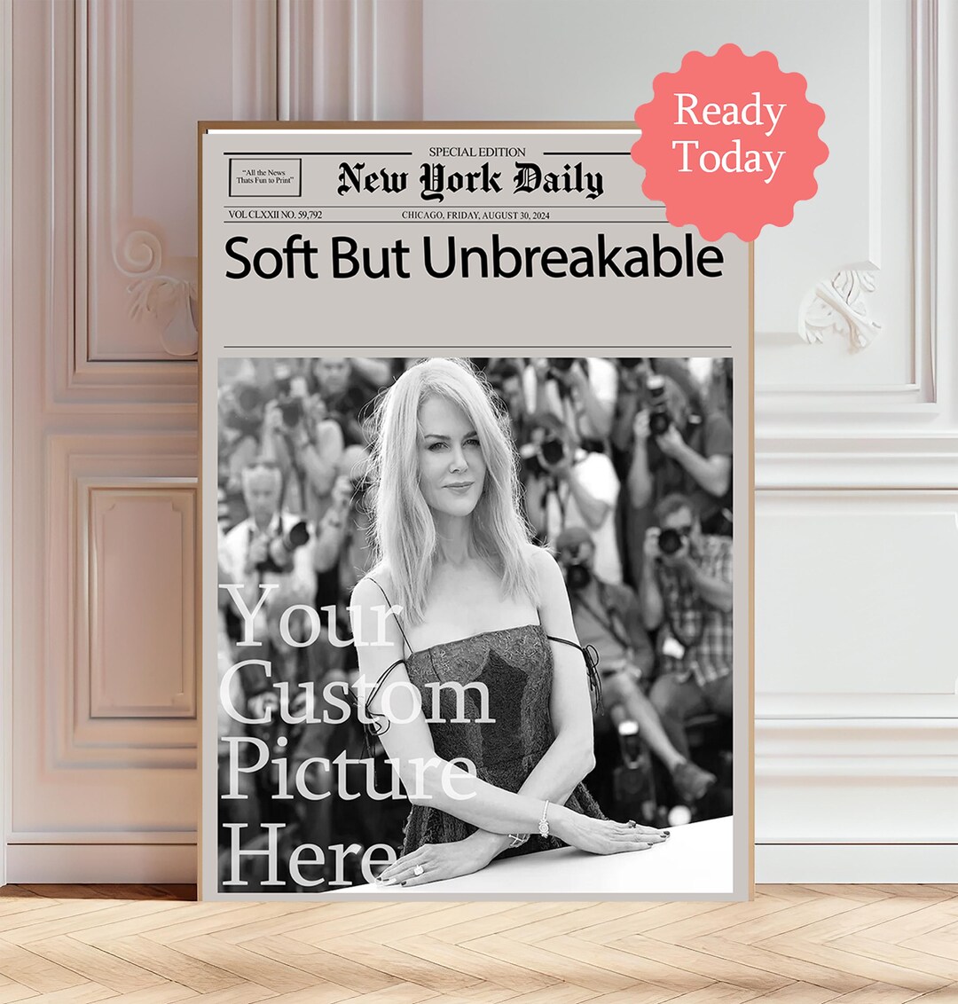 Soft but Unbreakable Newspaper Poster — Digital Gift for Her ...