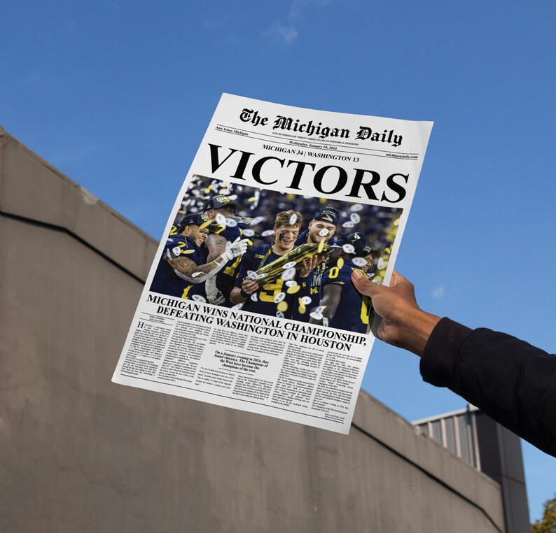 2024 Michigan Football Champions Newspaper Print – "victors" Wall Art ...