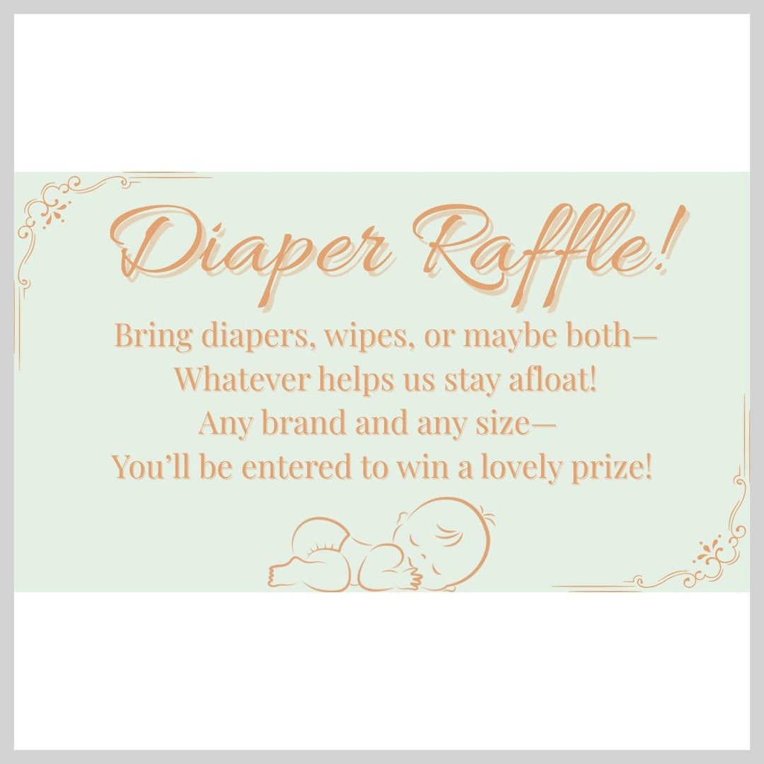 Baby Registry & Diaper Raffle Insert Cards – Editable Canva Templates ...