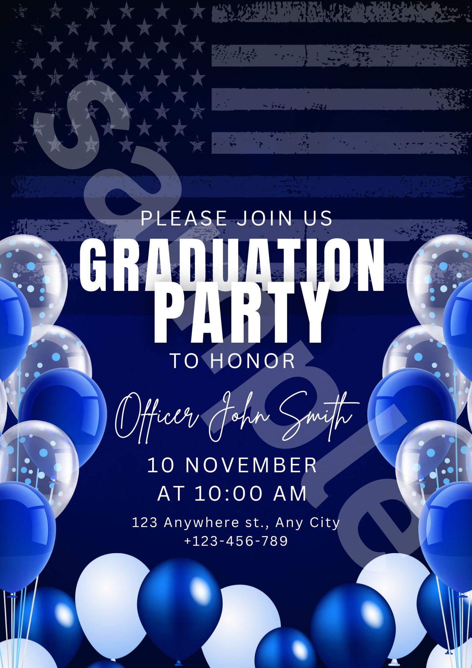 Police Academy Graduation Party Invitation - Etsy