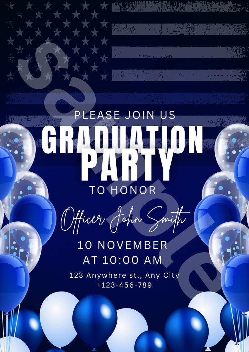 Police Academy Graduation Party Invitation - Etsy