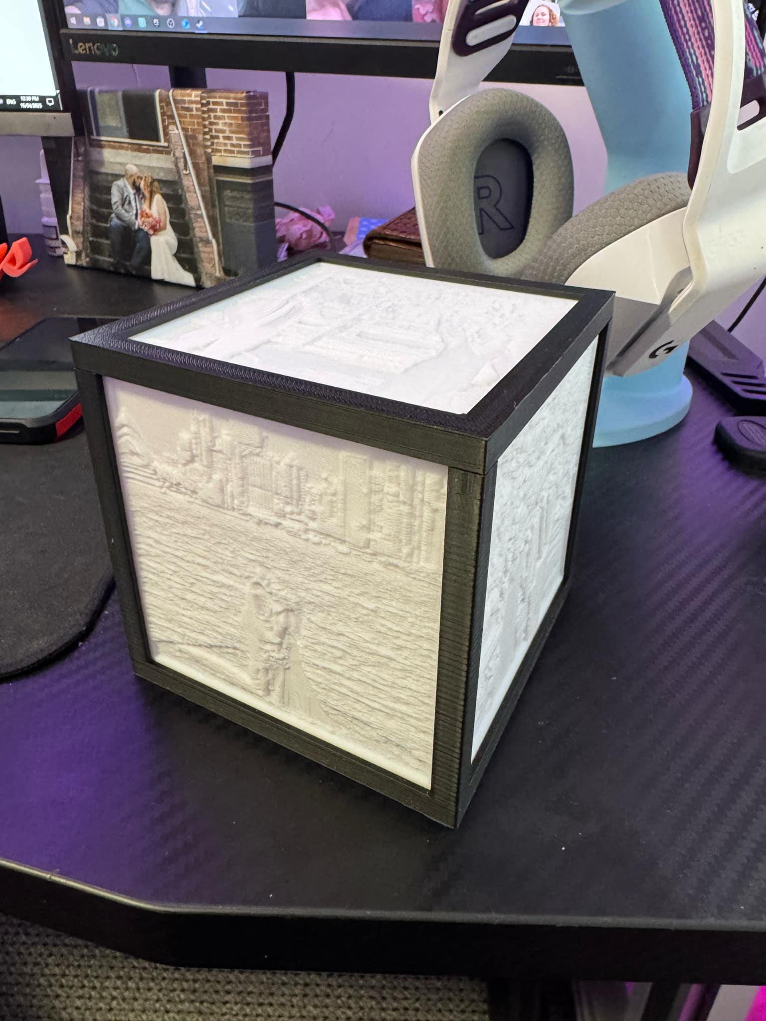 Personalised Lithophane LED Box Panel Light - 3D Printed Custom Photo ...