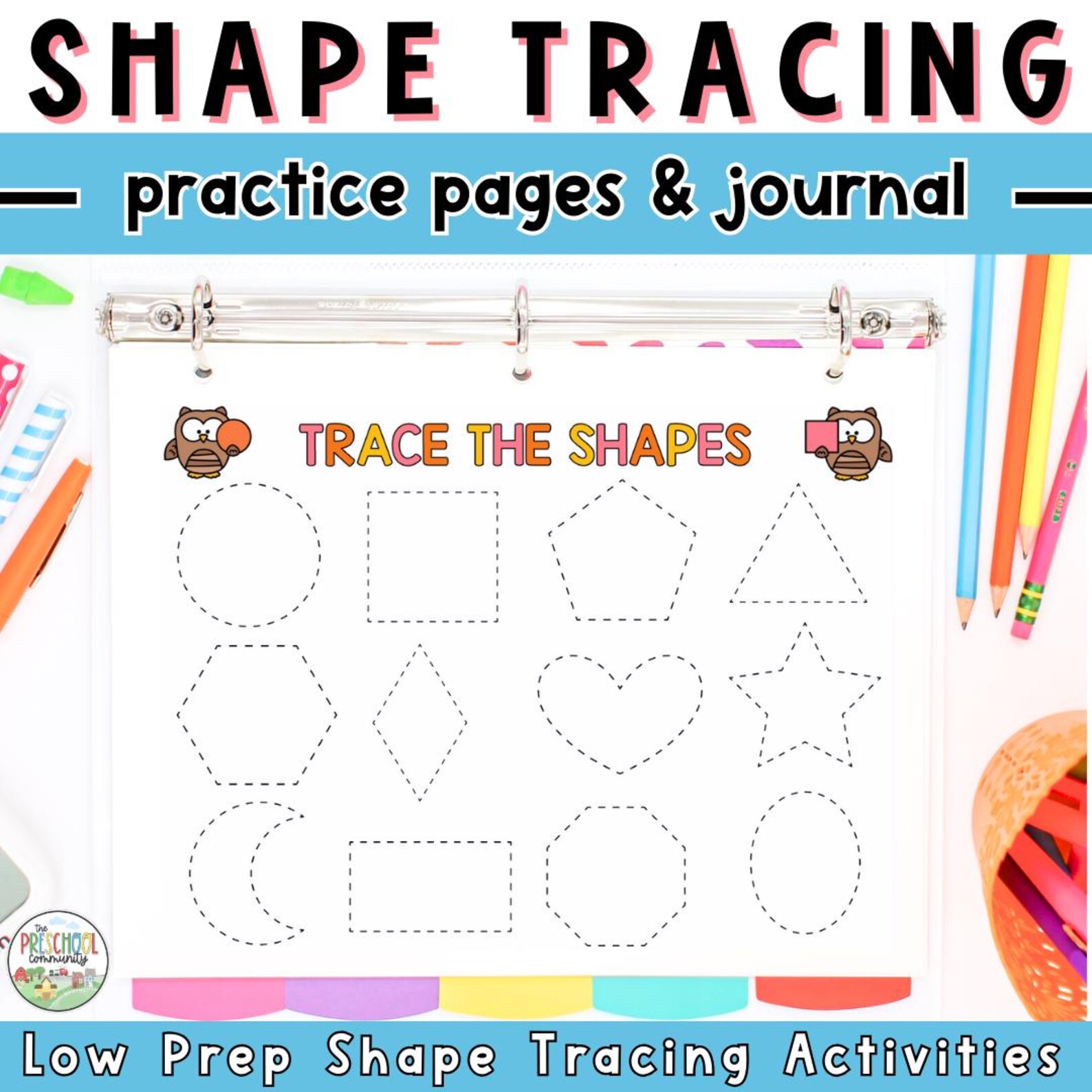 Preschool Shapes Tracing, Shape Tracing Toddler, Tracing Shapes ...