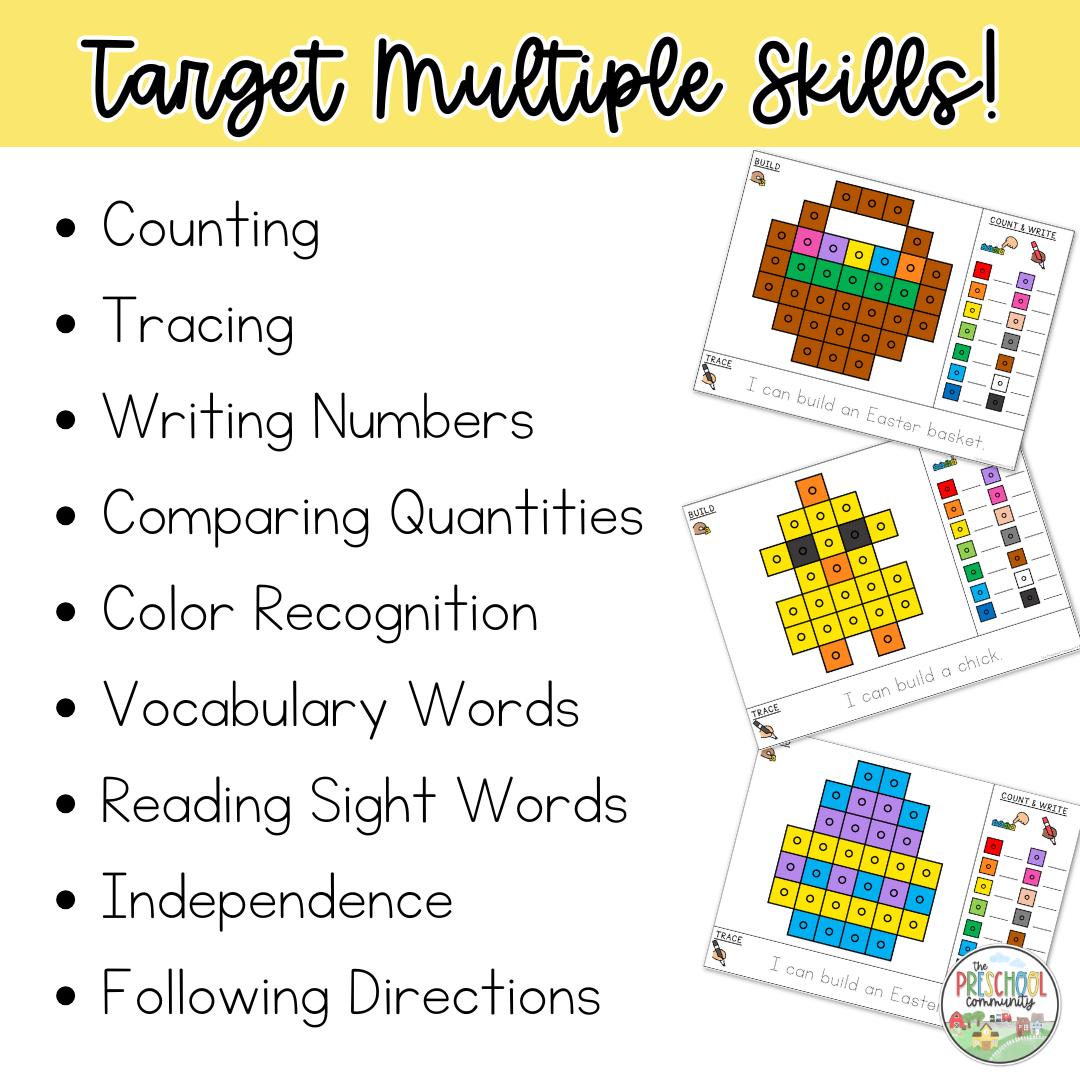 Easter Snap Cube Mats, Preschool Spring Math Activities, Easter Math ...