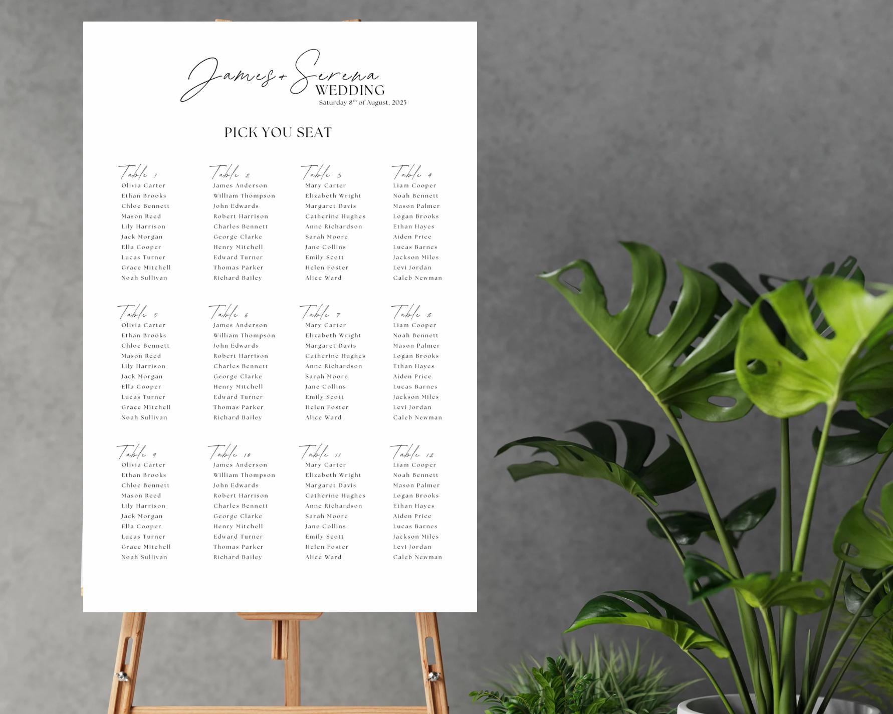 Wedding Seating Plan, Seating Plan Arrangement Wedding, Wedding Signs ...