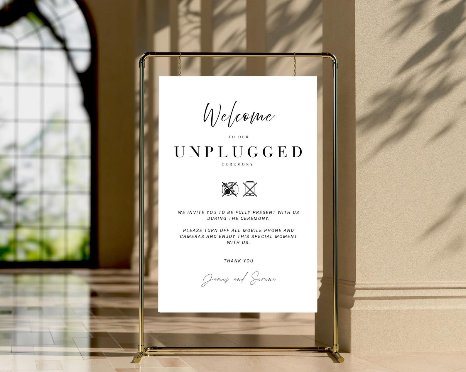Minimalist Wedding Signage, Unplugged Ceremony, Welcome Ceremony ...