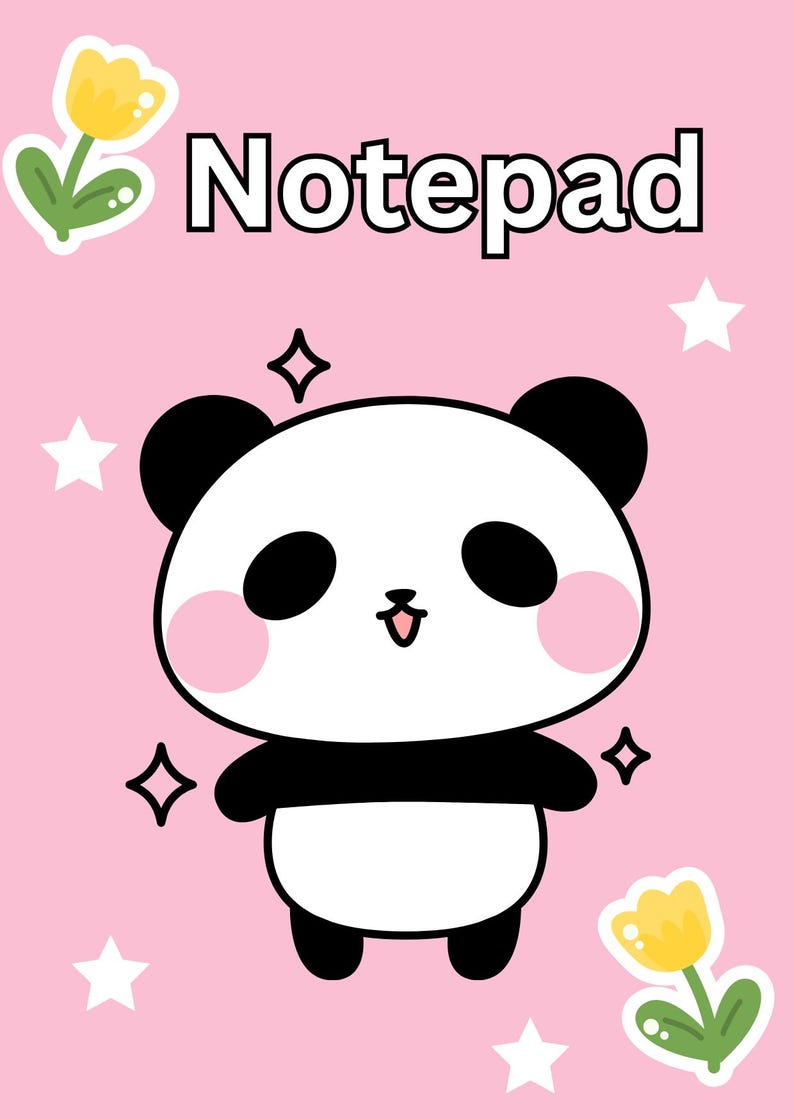 Kawaii Panda Notepad | Lined Pages , Journaling - Etsy