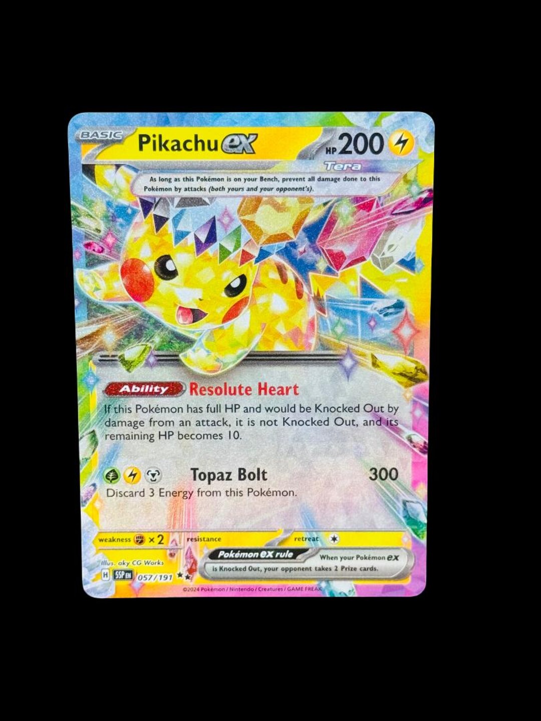 Pikachu Ex 57/191 Surging Sparks Ssp EN Holo Rare Pokémon Card 2024 - Etsy