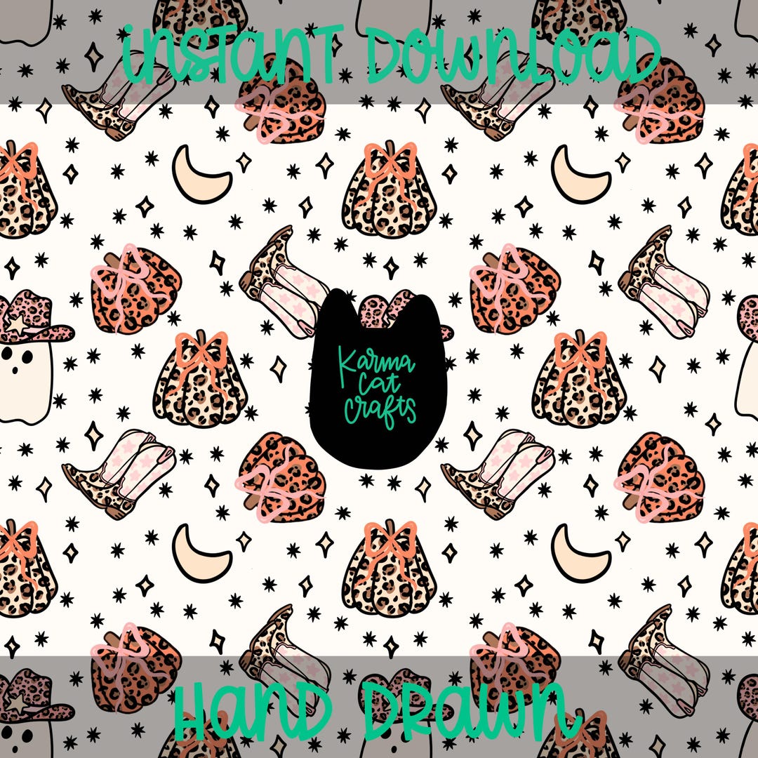 Boot Scootin Spooky Halloween Seamless File - Etsy