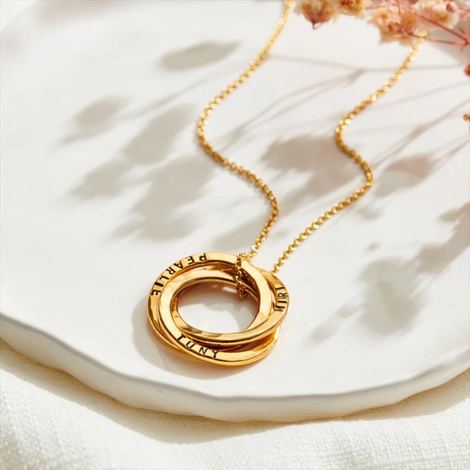 Personalized Name Ring Necklace – Custom Engraved Stainless Steel Gift ...