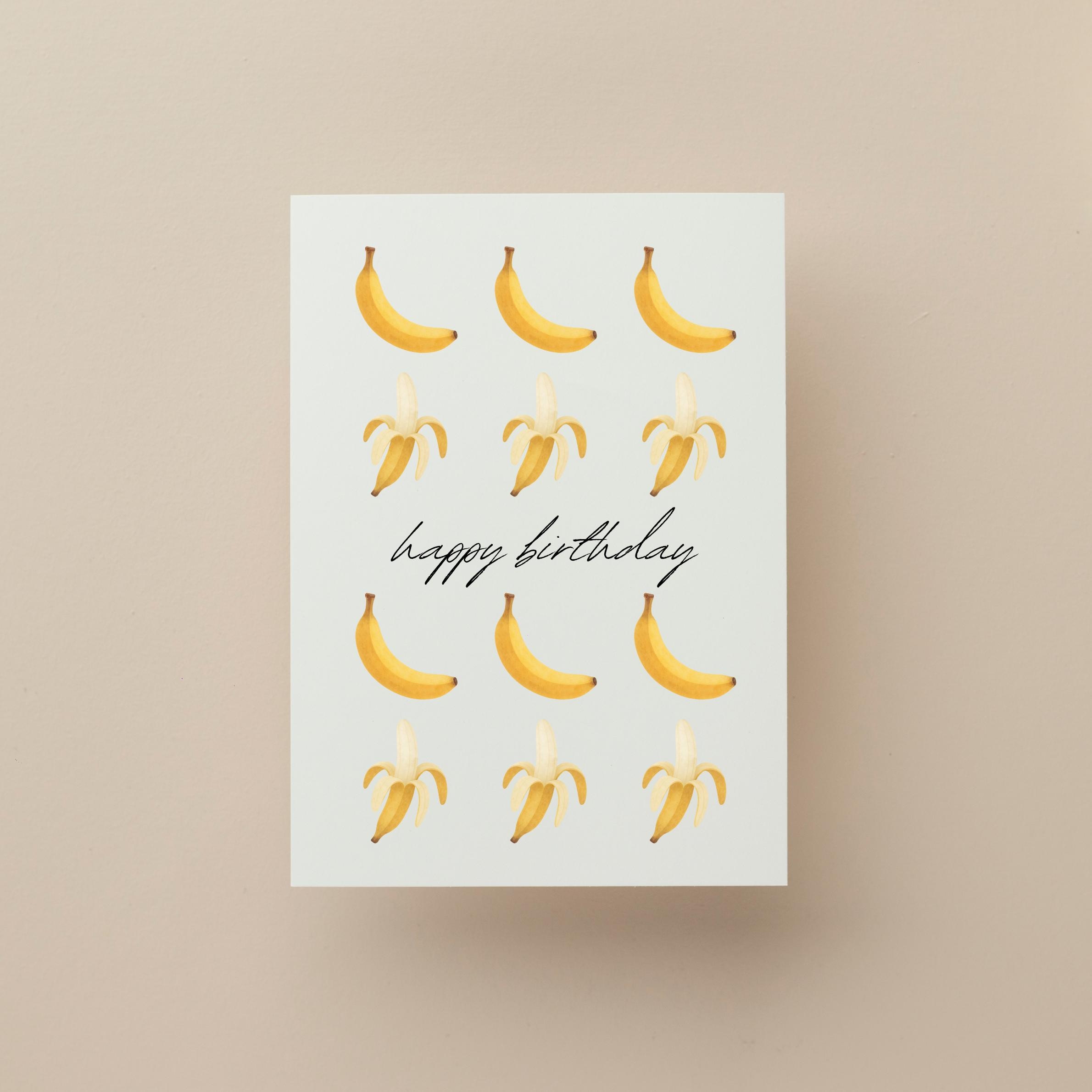 Banana Greeting Card, DIY, Printable, 4x6 Inch, Watercolor, Instant ...