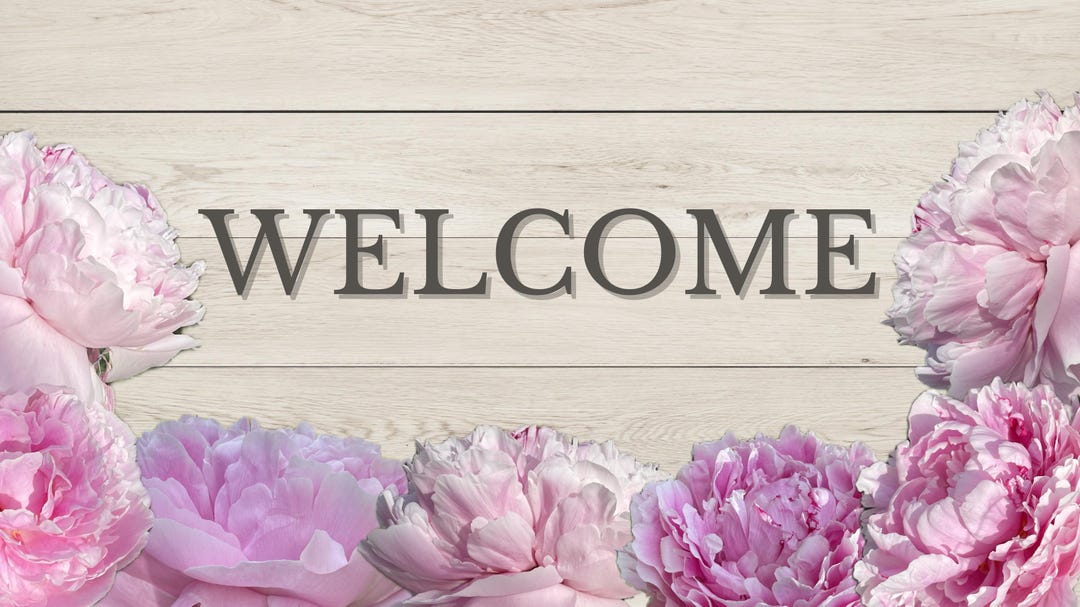 Floral Signs: Pink Peonies & Light Wood Background. PDF Printable ...