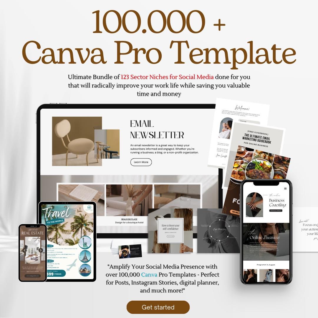 100,000+ Canva Pro Templates | Access the Guide to Purchase the Product ...