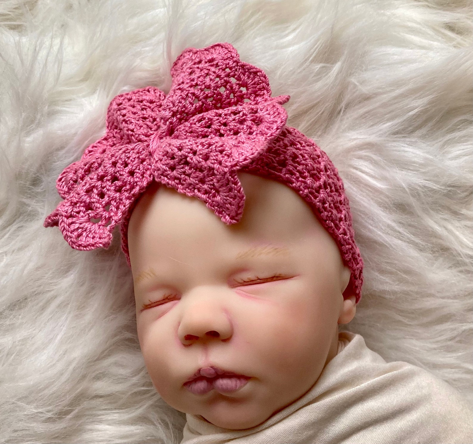 Shredded Bow Baby Headwrap Crochet Pattern Newborn - 6 Months Infant ...