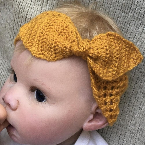 Big Bow Baby Headwrap Crochet Pattern Newborn 6 Months - Etsy