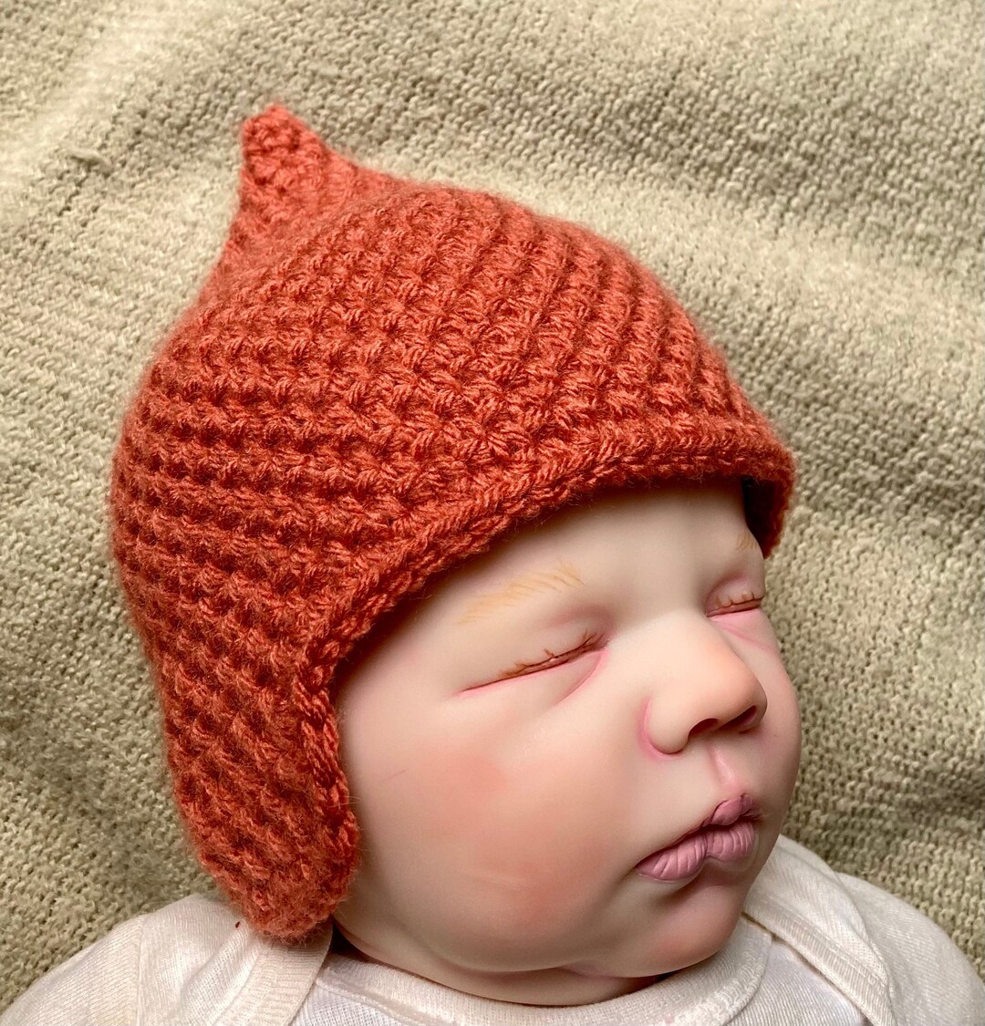 Unisex Baby Pixie Ear Flap Hat Crochet Pattern Newborn Photo - Etsy