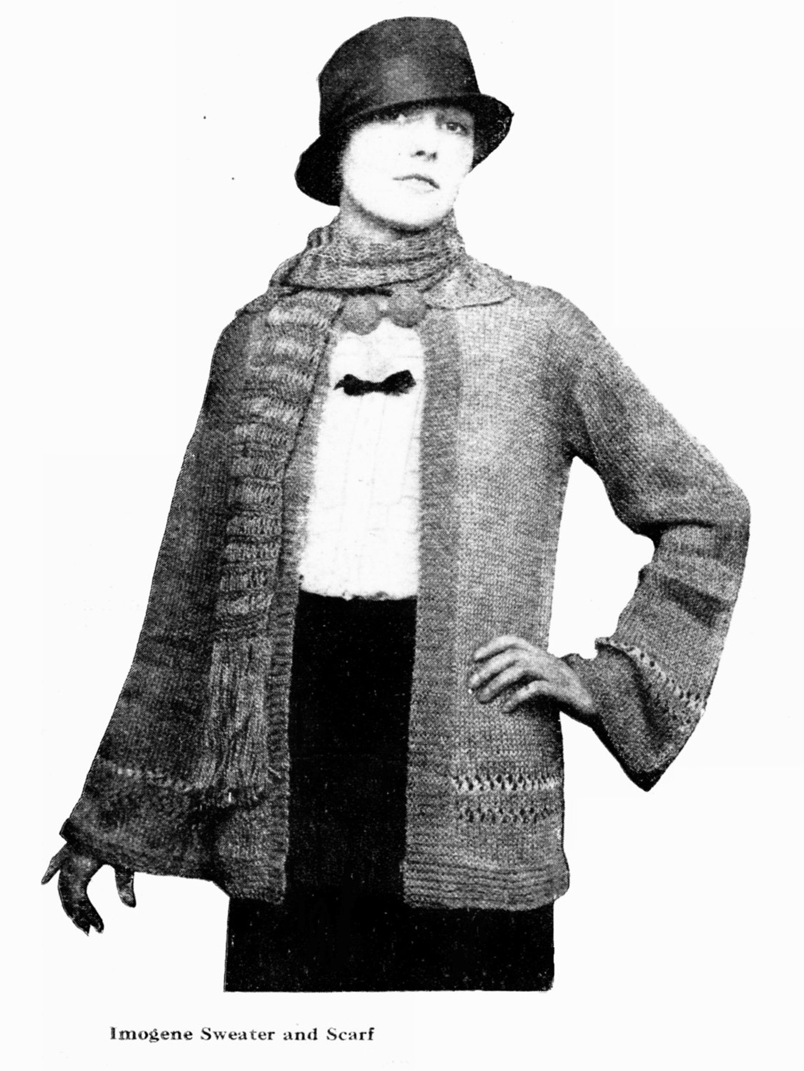 Vintage Knit Women's Cardigan Sweater Pattern 1920's - Etsy