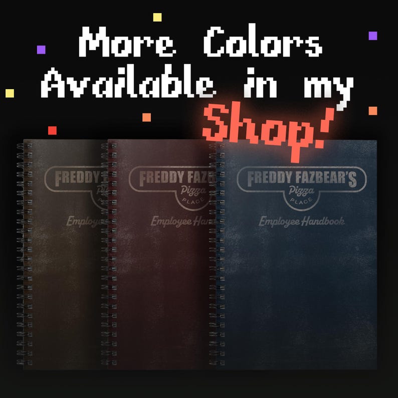 FNAF: Employee Handbook Journal | Freddy Fazbear's Pizzeria Notebook ...
