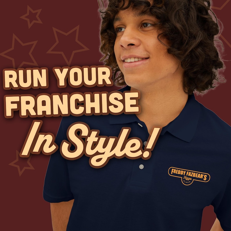 FNAF: Freddy Fazbear's Manager Polo Shirt | Fnaf-inspired Uniform for ...