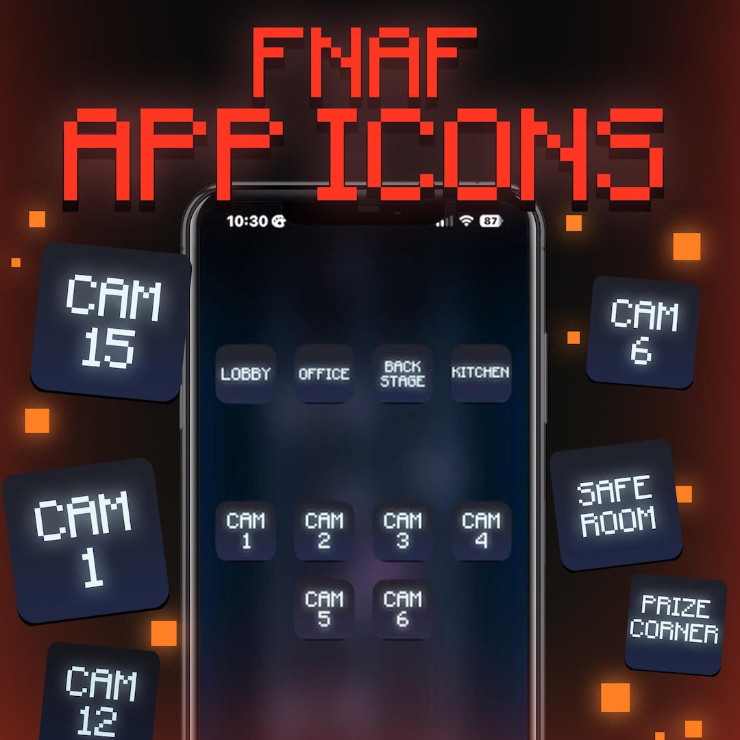 FNAF App Icons | CAM Buttons Pack for iPhone & Android | 21 Digital ...