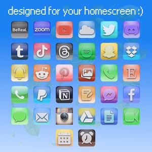Frutiger Aero App Icons Pack – 32 Aesthetic iPhone Shortcuts Icons ...