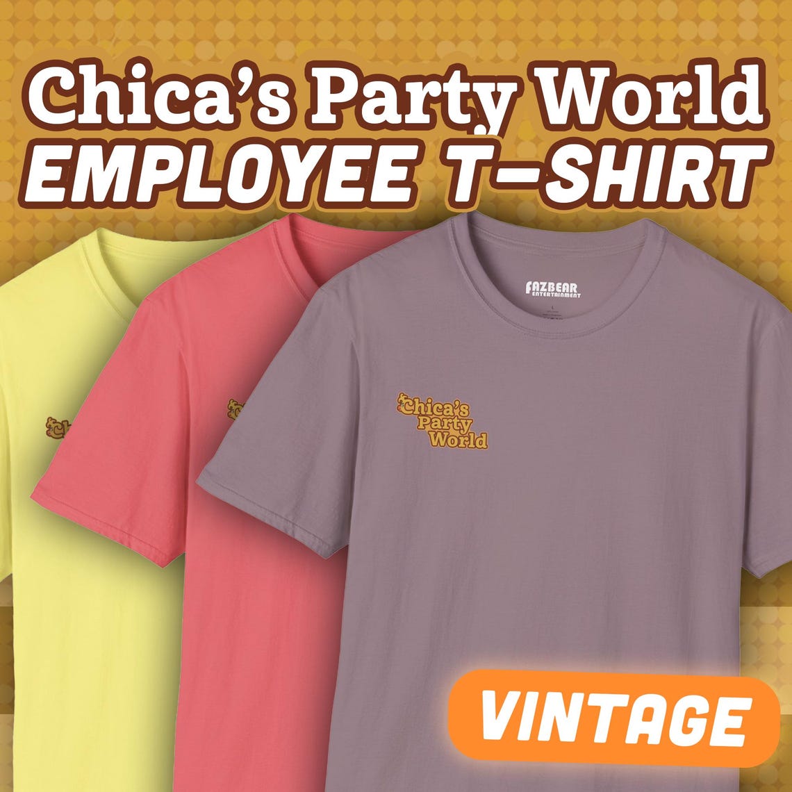 FNAF Chica's Party World Employee Shirt | Secret of the Mimic-inspired ...