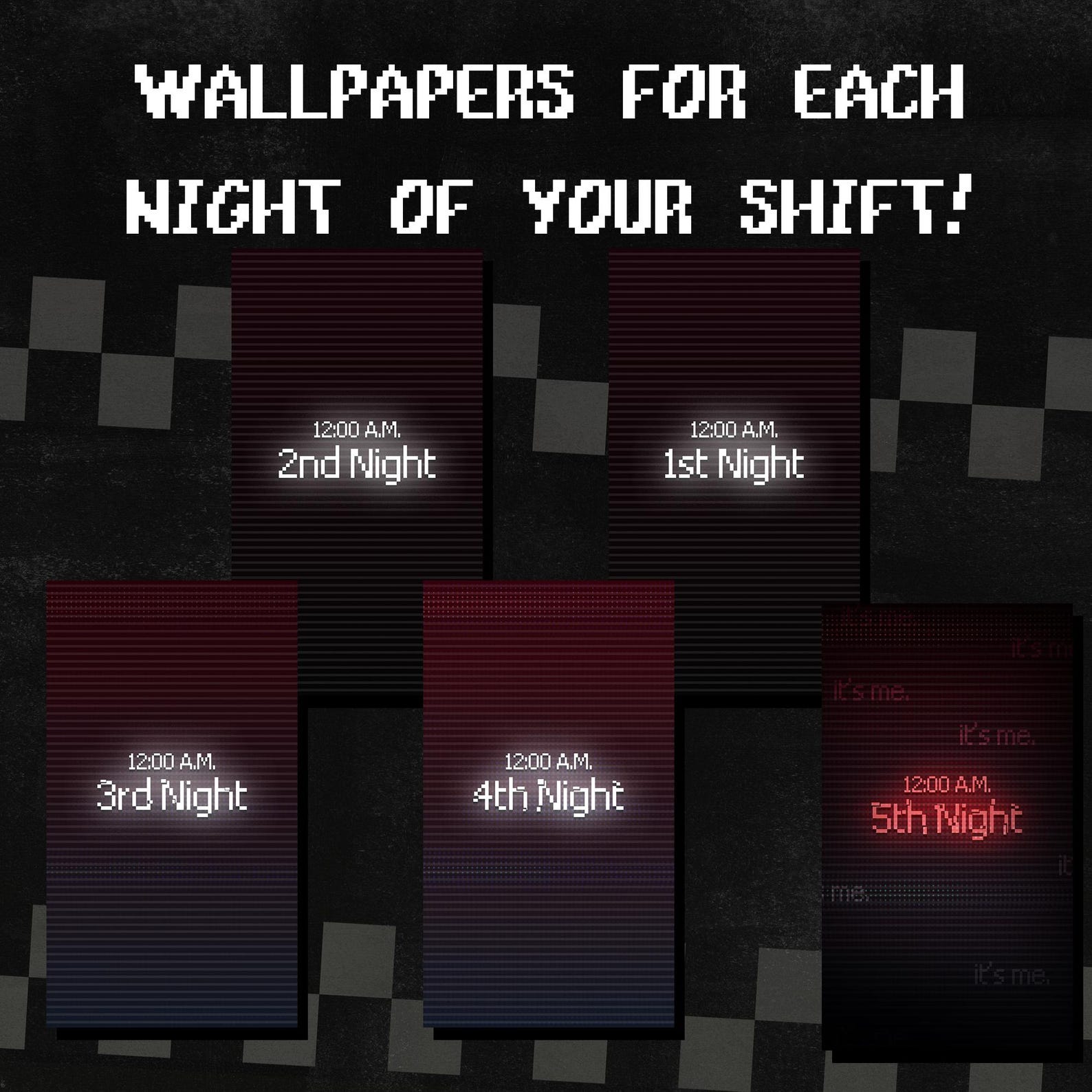 FNAF Phone Wallpaper Pack: Retro Horror Inspired Lock Screens (digital ...
