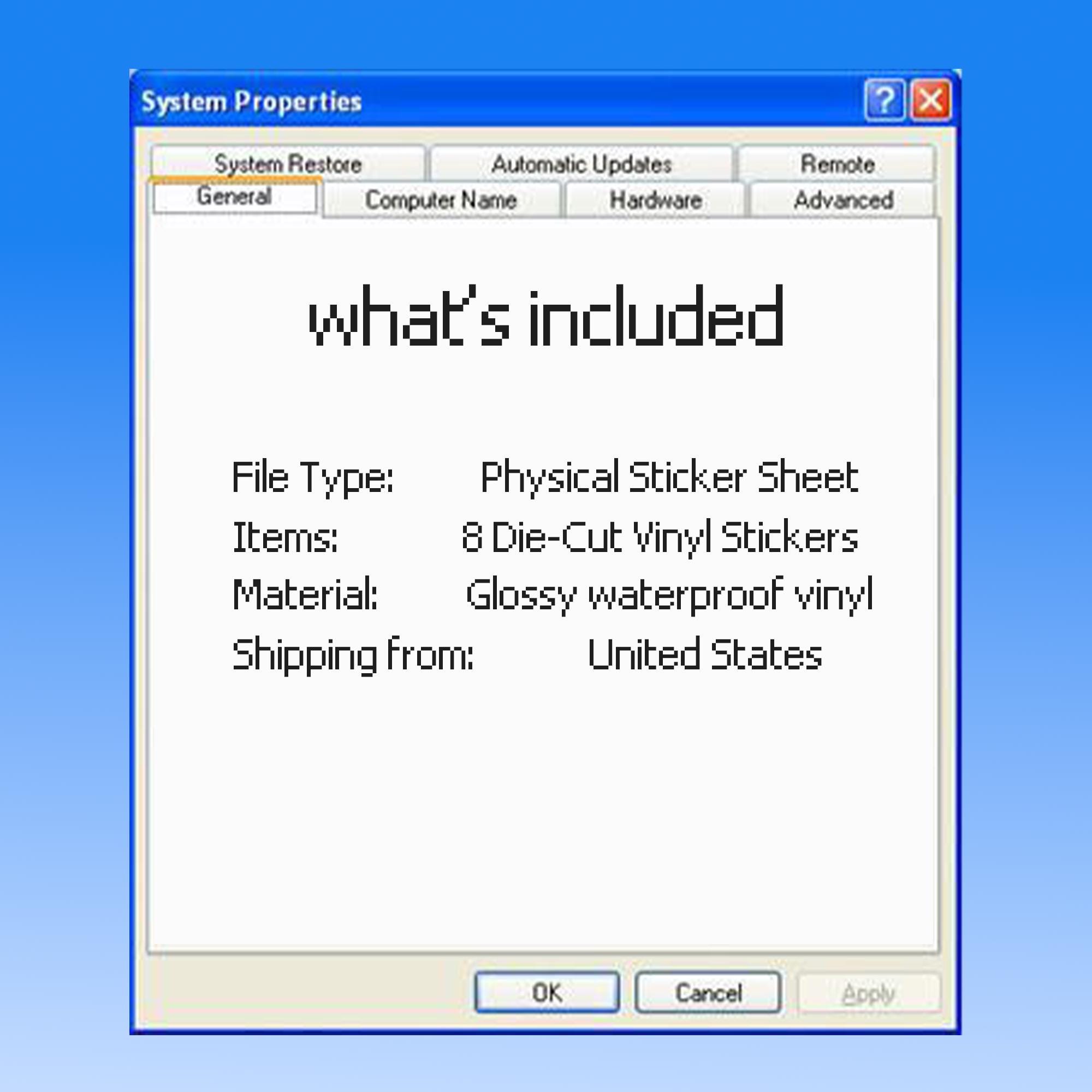 Frutiger Aero Sticker Sheet | 8-pack of Glossy Aesthetic Stickers With ...