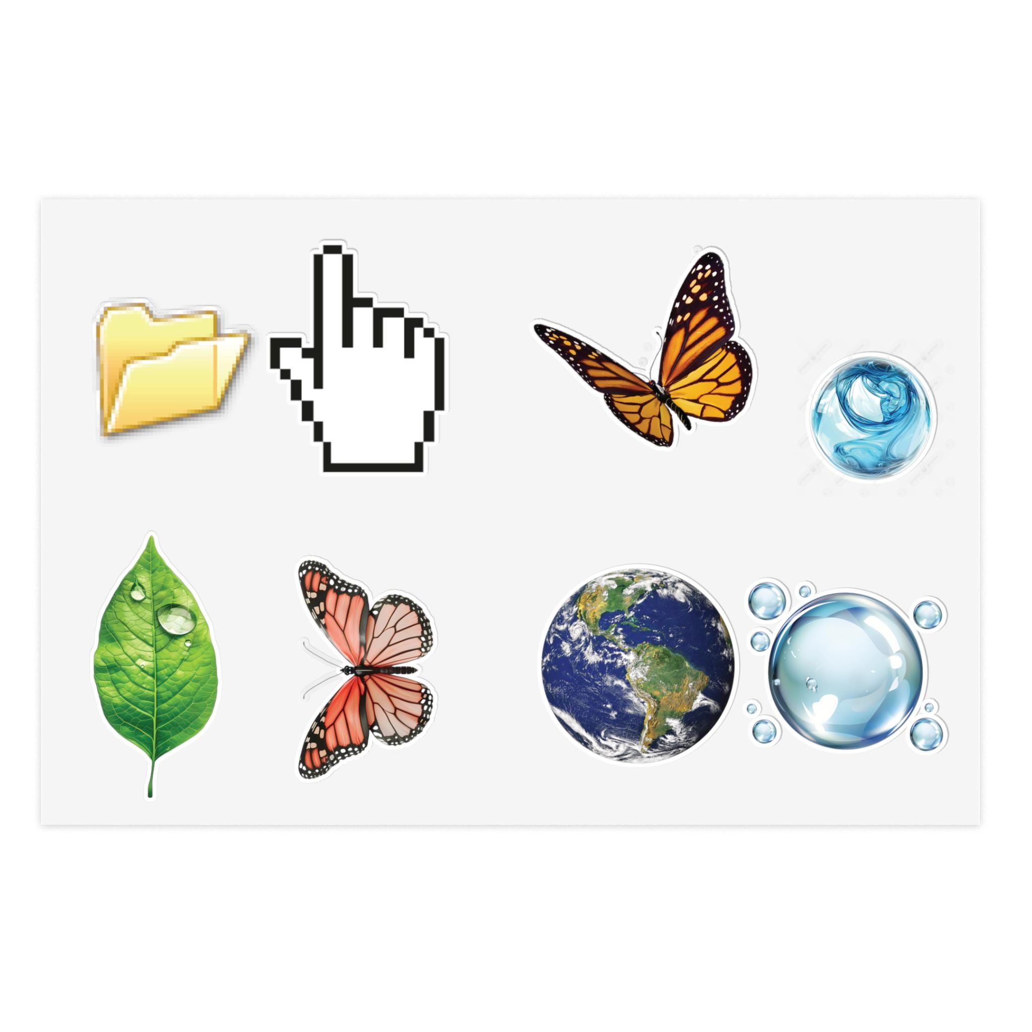 Frutiger Aero Sticker Sheet | 8-pack of Glossy Aesthetic Stickers With ...