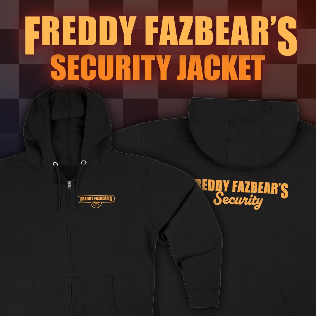 FNAF Security Jacket | Freddy Fazbear's Pizza Night Guard Hoodie, Five ...