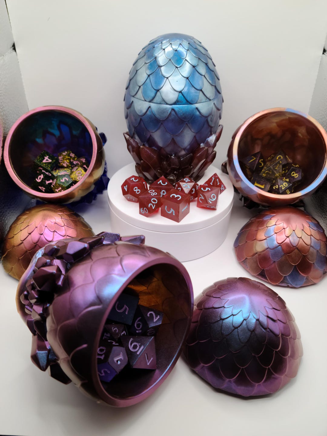 Resin Dragon Egg With Matching Dice – Dnd Gift, Fantasy Decor, Dice ...