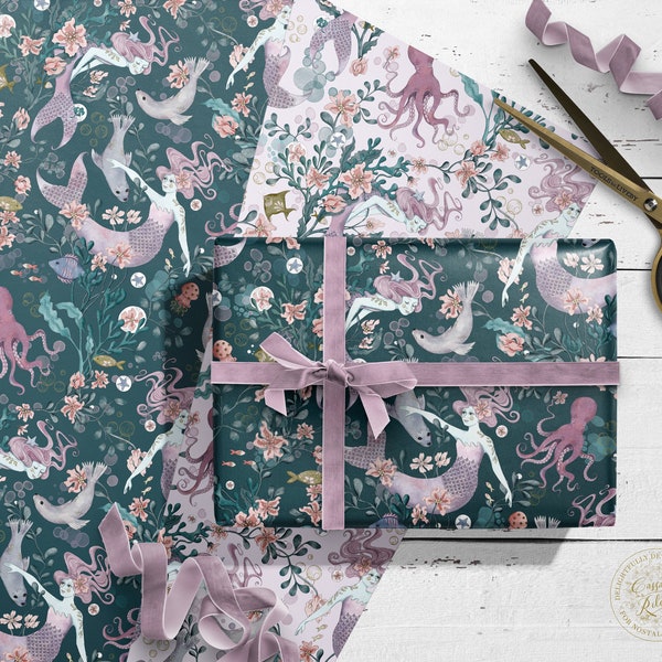 Mermaid Wrapping Paper - Etsy