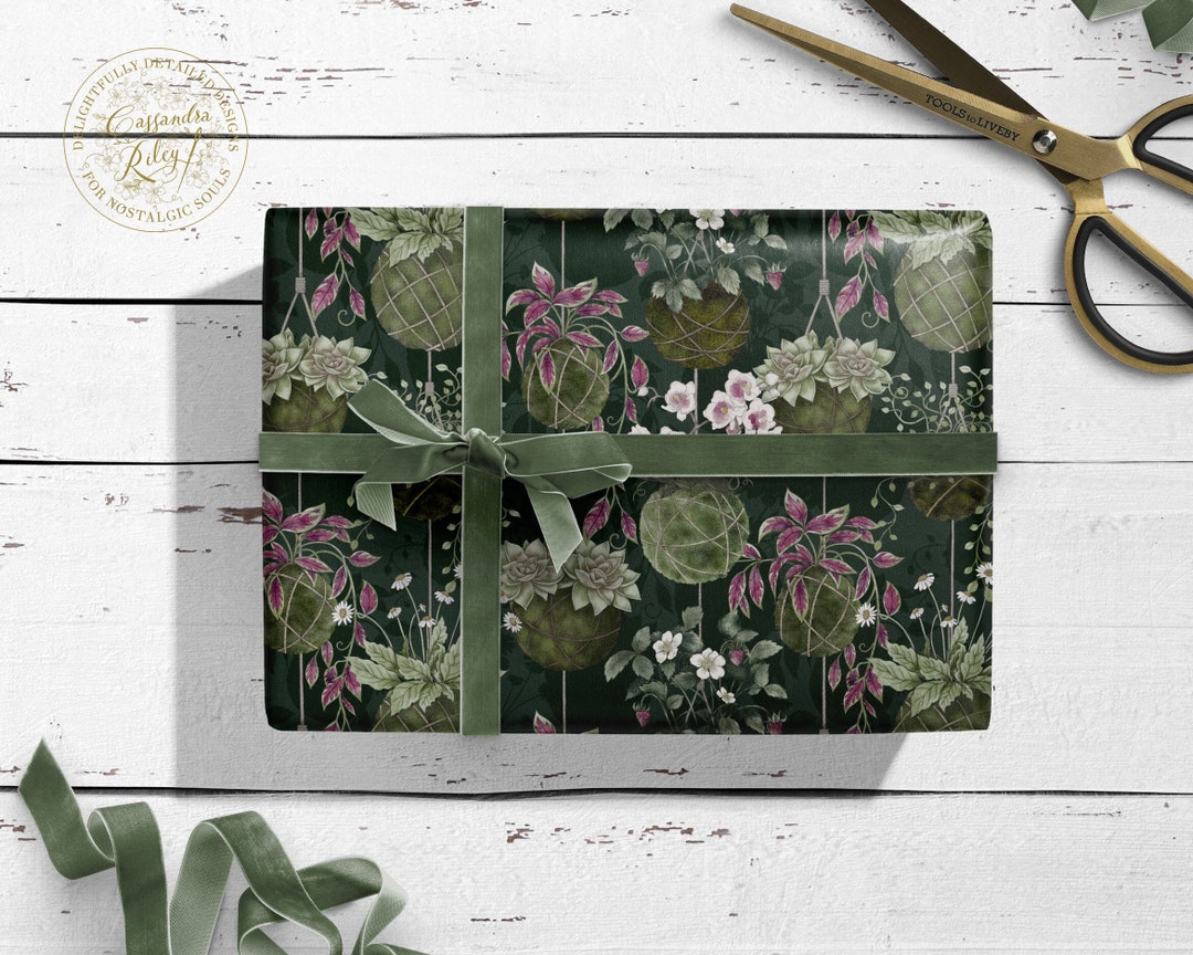 Botanical Gift Wrap - Plant Lover Wrapping Paper - Gardener Wrap With ...