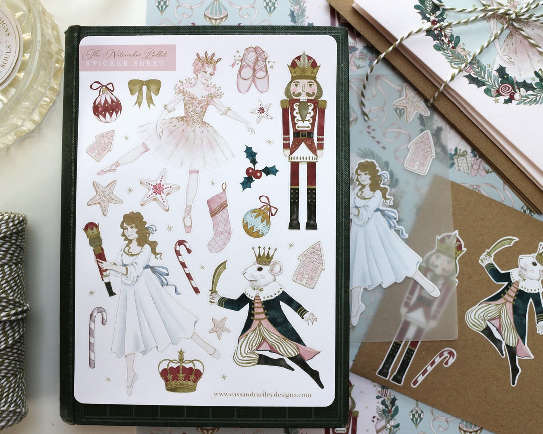 Nutcracker Sticker Sheet - Festive Stickers - Christmas Ballet - Sugar ...
